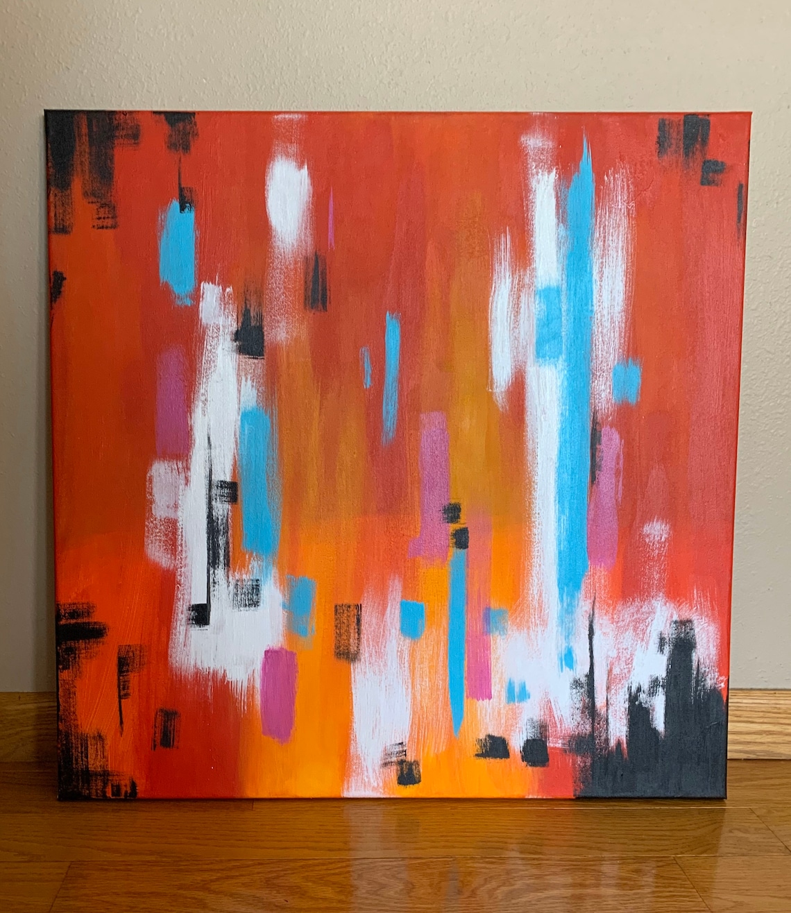 Orange Abstract Acrylic Painting - Etsy