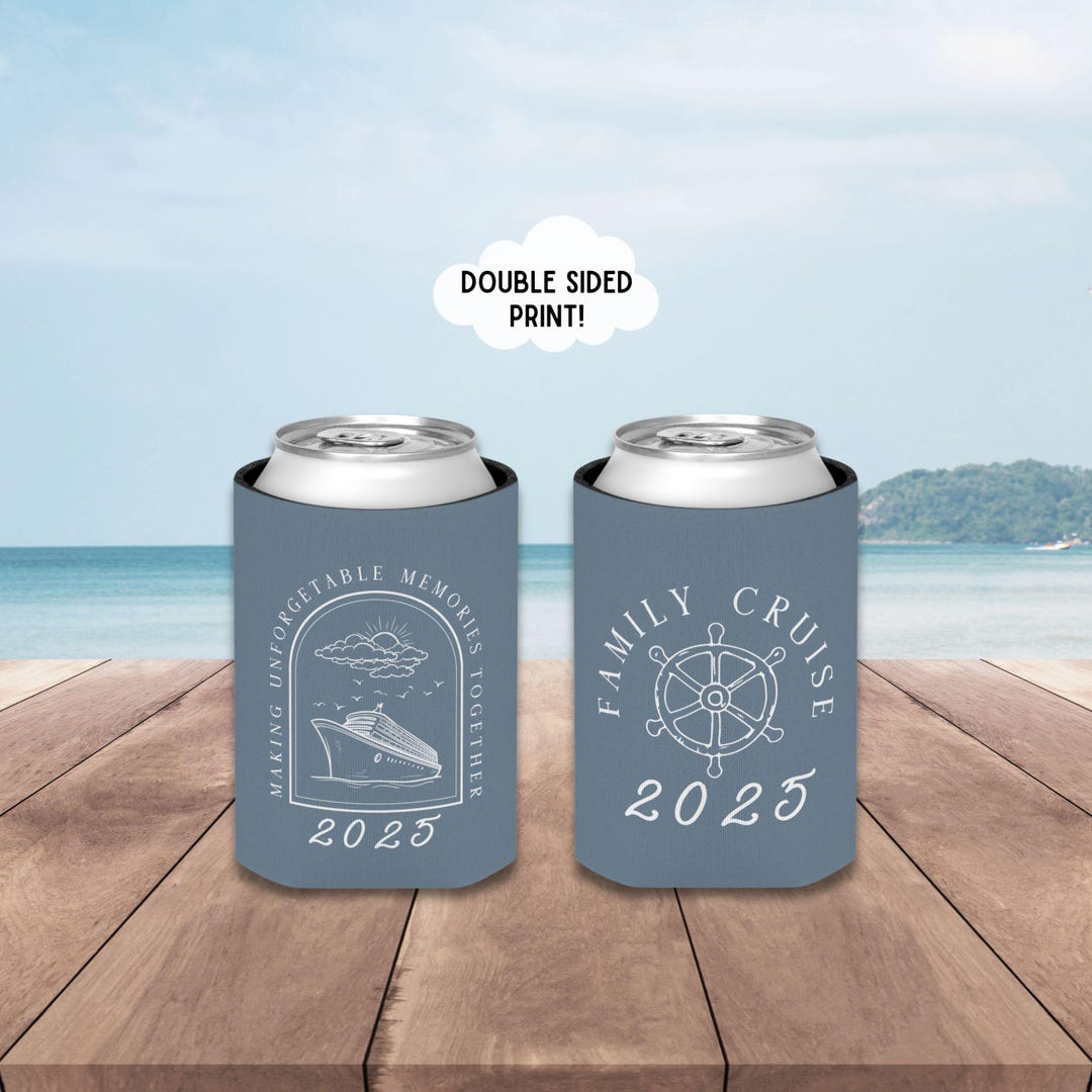 Family Cruise Can Coolers, Beach Can Cooler, Matching Cruise, Nautical ...