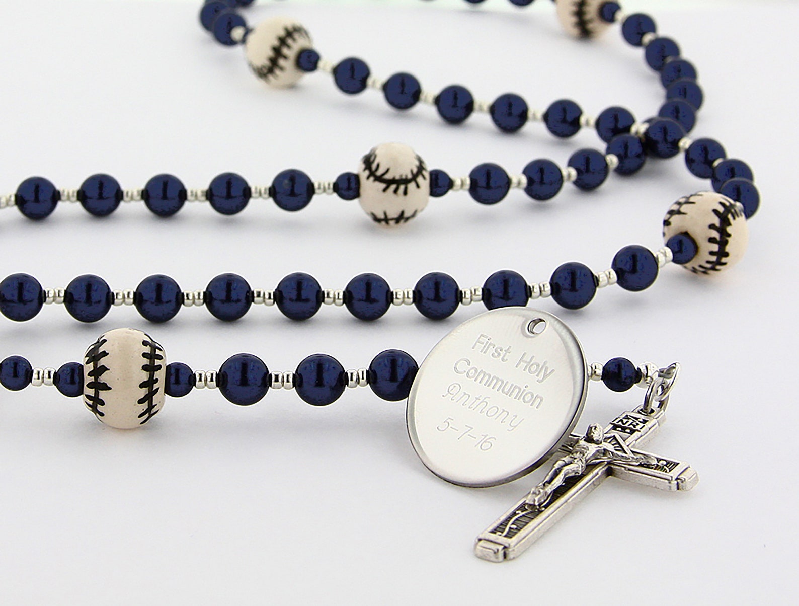 Boy's First Communion Rosary Boy Rosary Beads Sports - Etsy