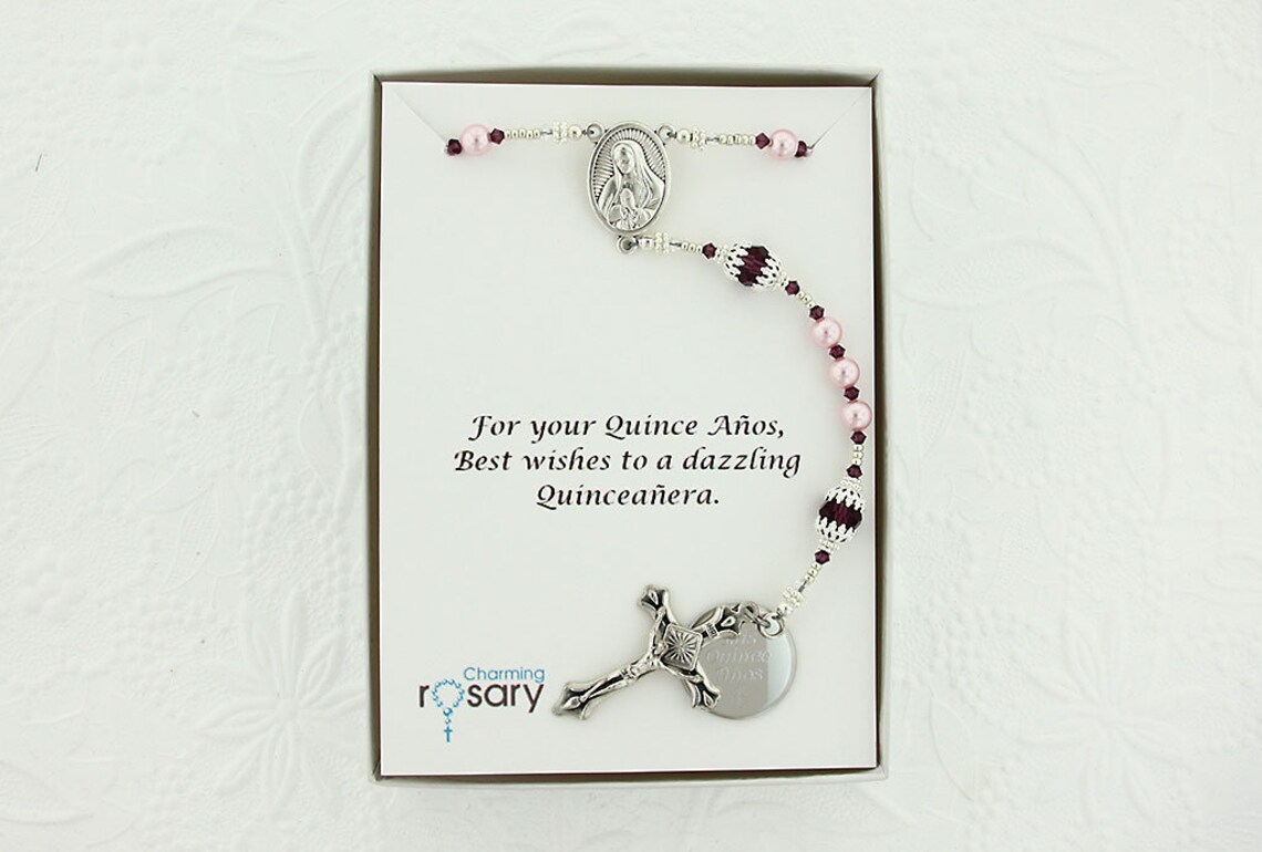 Quinceanera Rosary, Communion or Confirmation Gift, Personalized Rosary ...