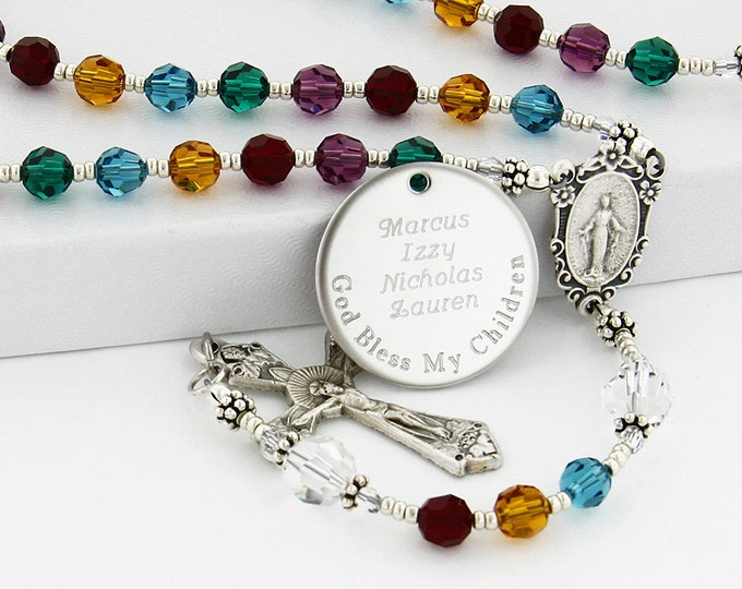 Personalized Rosary With Names , Handmade Rosary , Pearl Rosary ...