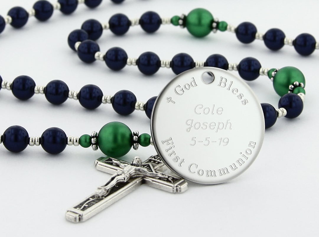 First Communion Rosary for Boys Communion Gift, Personalized Rosary ...