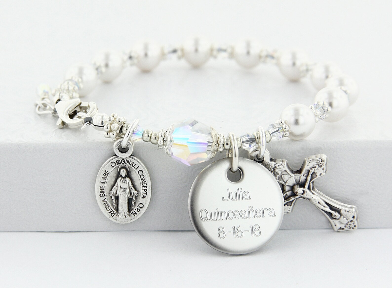 First Communion Bracelet Rosary Bracelet for Communion - Etsy