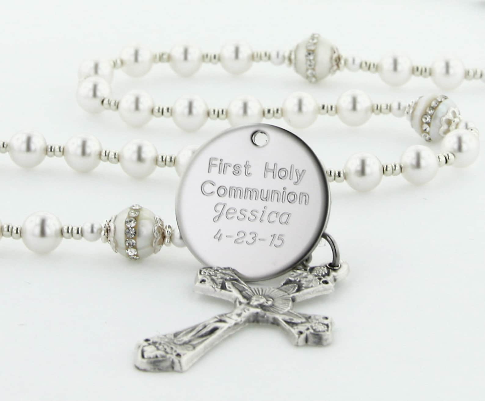 First Communion Rosary, Personalized Rosary, Girl Communion Gift, Girl ...