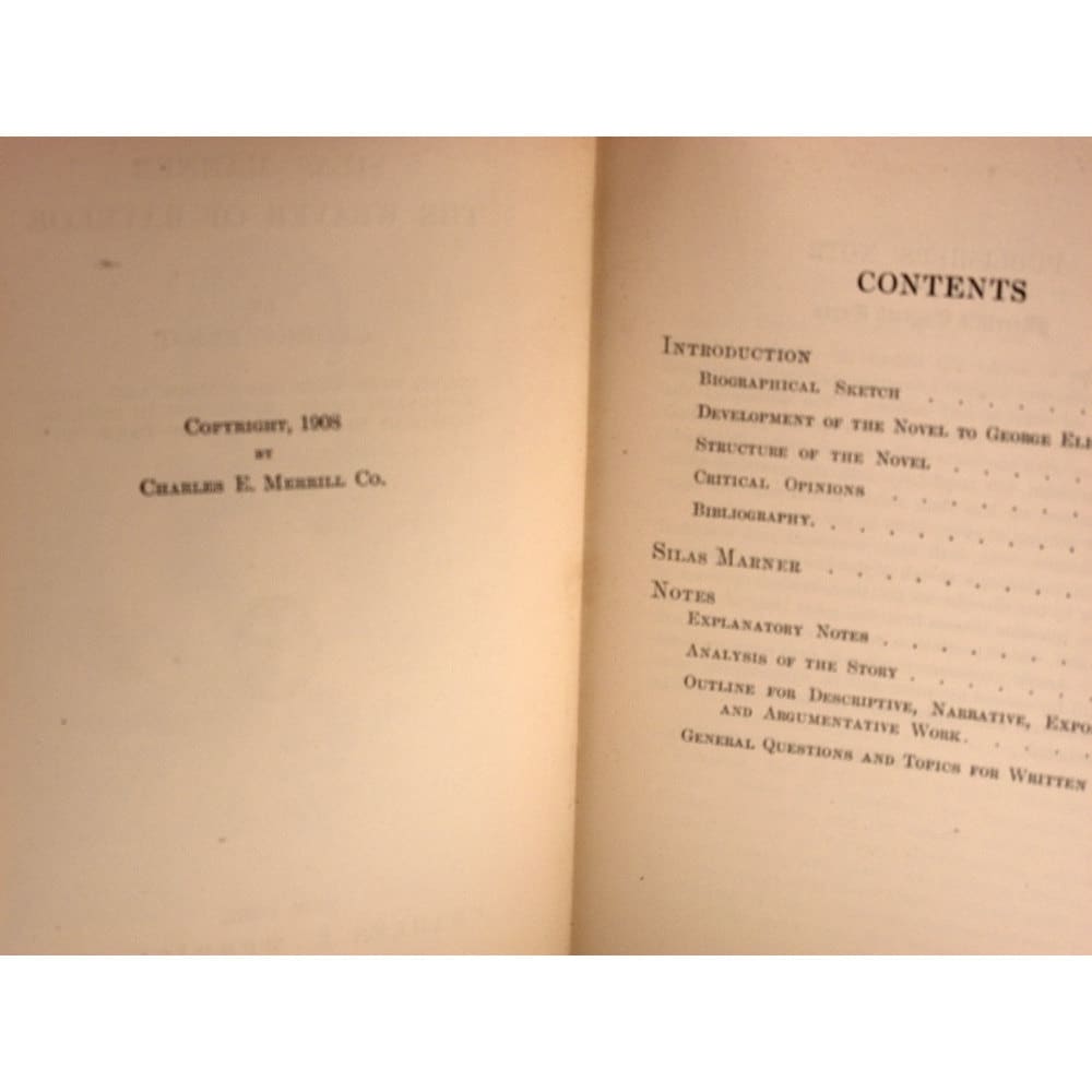 Silas Marner by George Eliot 1908 Merrills English Texts - Etsy