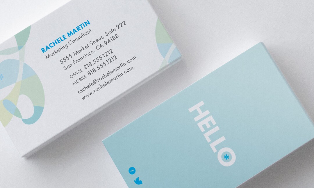 Hello Flower Business Card Design Template - Etsy