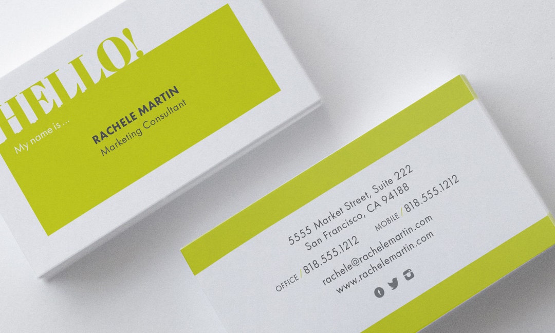 Hello My Name Is... Business Card Design Template - Etsy