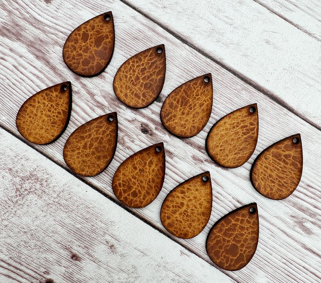 Natural Vegetable Tanned Leather Mini Teardrop Set of 5 Pair, DIY ...