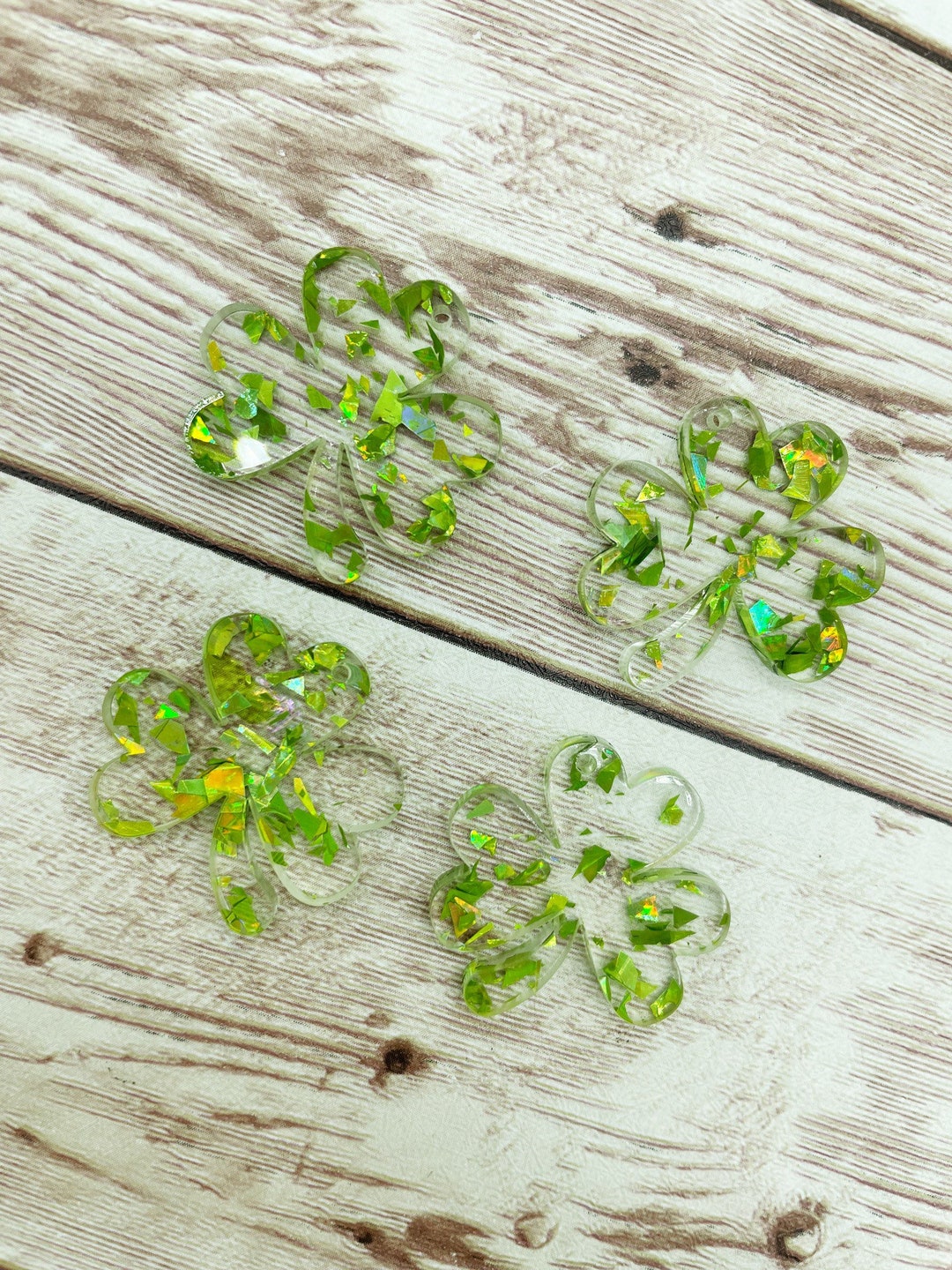 Green Glitter Shamrock Acrylic Earring Blanks, DIY Jewelry Making - Etsy
