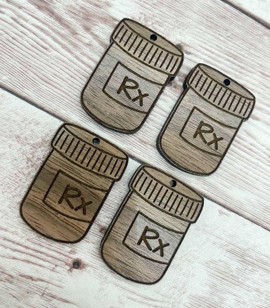 Wood Engraved Prescription Pill Bottle Pharmacist Earring Blanks ...