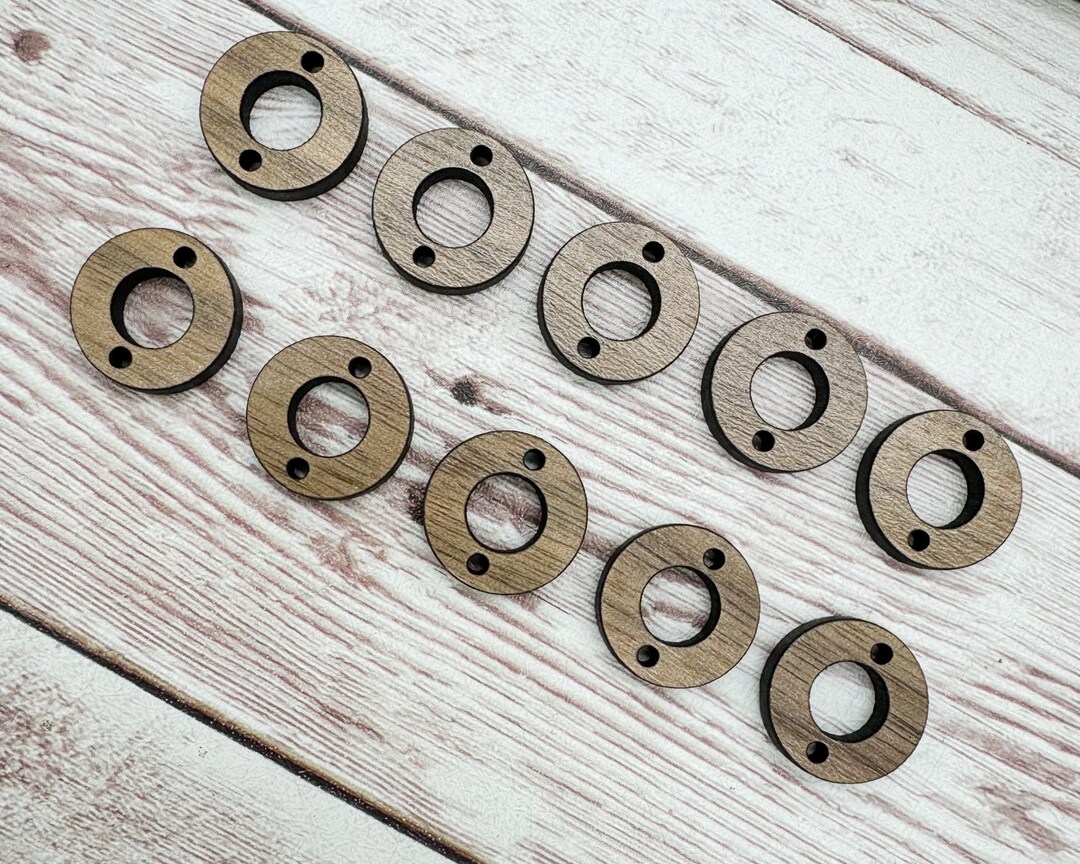 Finished Walnut Open Circle Connector Earring Blanks Set of 5 Pair DIY ...