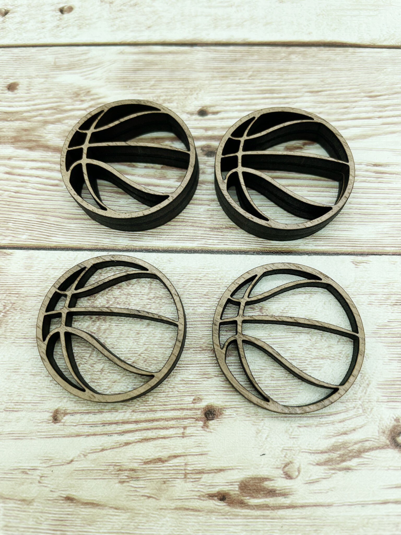 Wood Basketball Cutout Earring Blanks, Finished Walnut Blank, DIY ...