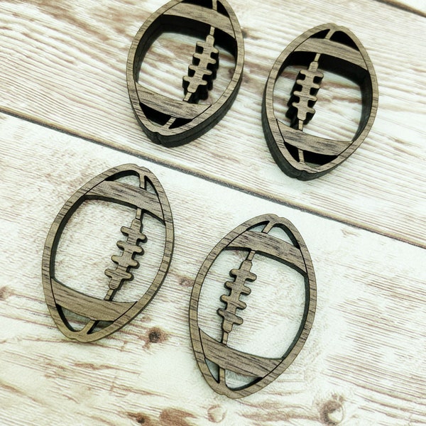 Wood Cutout Football Earrings - Etsy