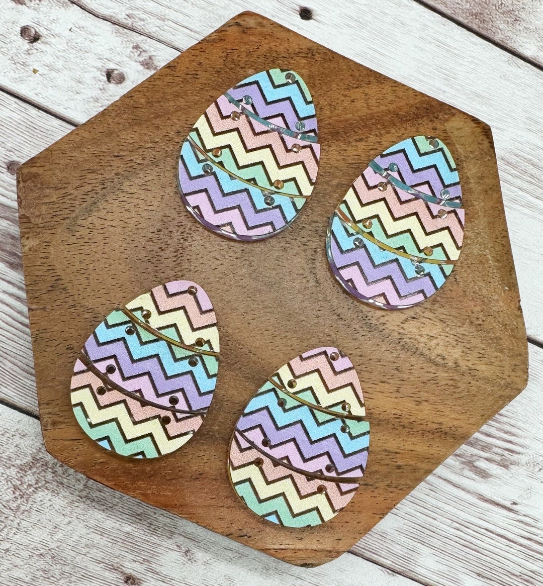 Pastel Chevron Easter Egg Trio Earring Blanks, DIY Jewelry Making - Etsy