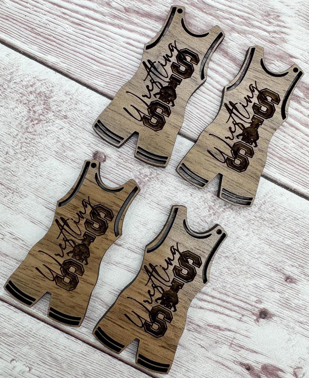 Wood Engraved Wrestling Sis Singlet Sports Earring Blanks, Finished ...