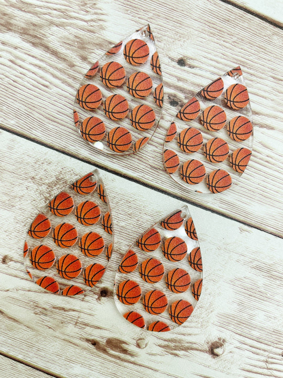 Patterned Basketball Print Acrylic Teardrop Earring Blanks, DIY Jewelry ...