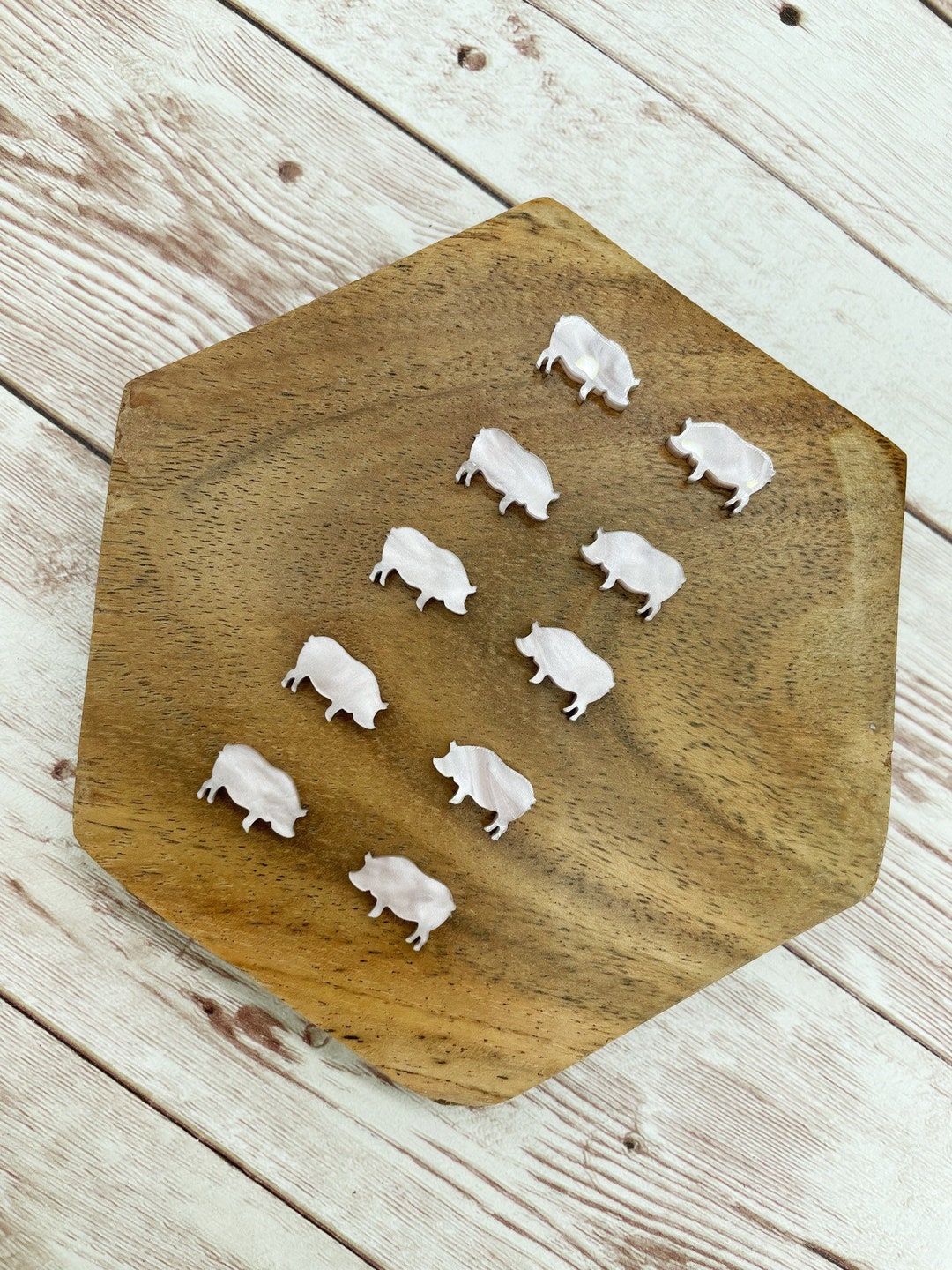 Light Pink Acrylic Pig Stud Earring Blanks Set of 5 Pair DIY Jewelry ...