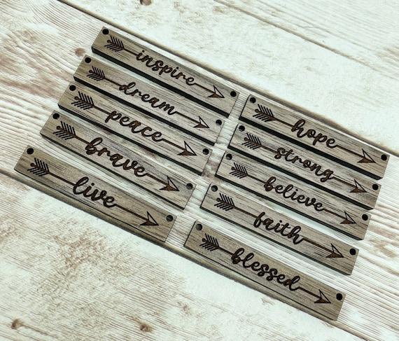 Wood Engraved Arrow Bar Necklace Set of 10 Blanks Finished | Etsy