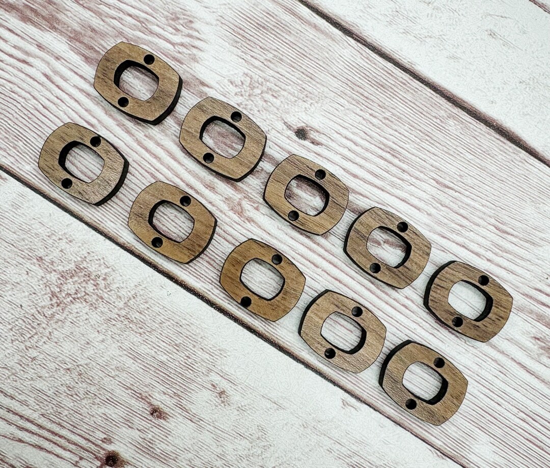 Finished Walnut Open Rectangle Connector Earring Blanks Set of 5 Pair ...