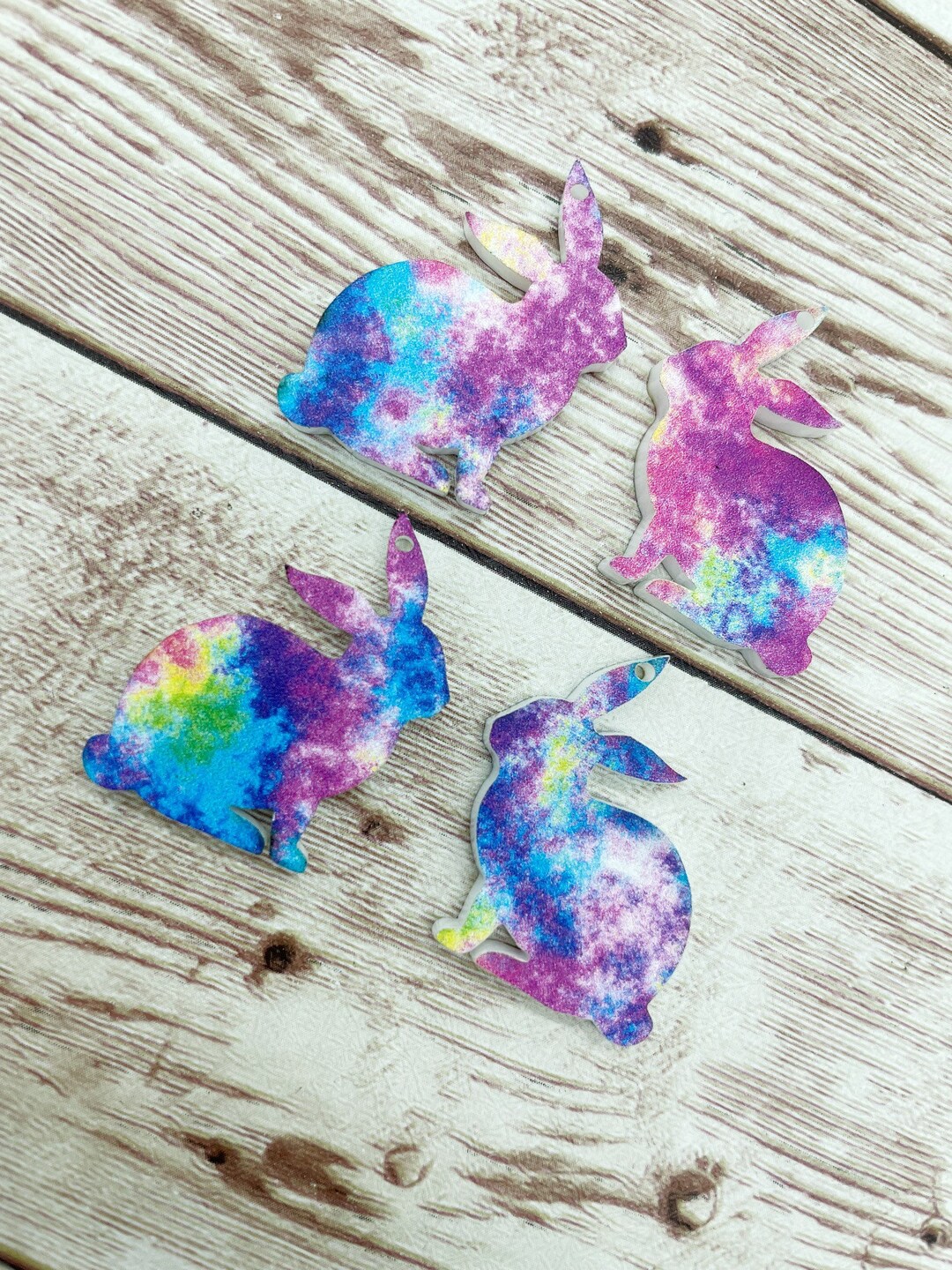 Patterned Colorful Acrylic Bunny Rabbit Easter Earring Blanks, DIY ...