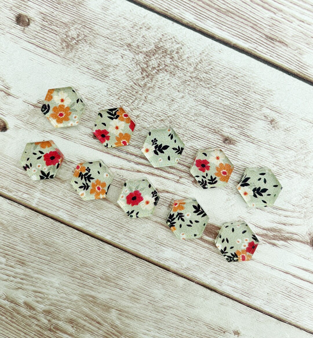 Grey Floral Acrylic Stud Earring Blanks Set of 5 Pair DIY Jewelry ...