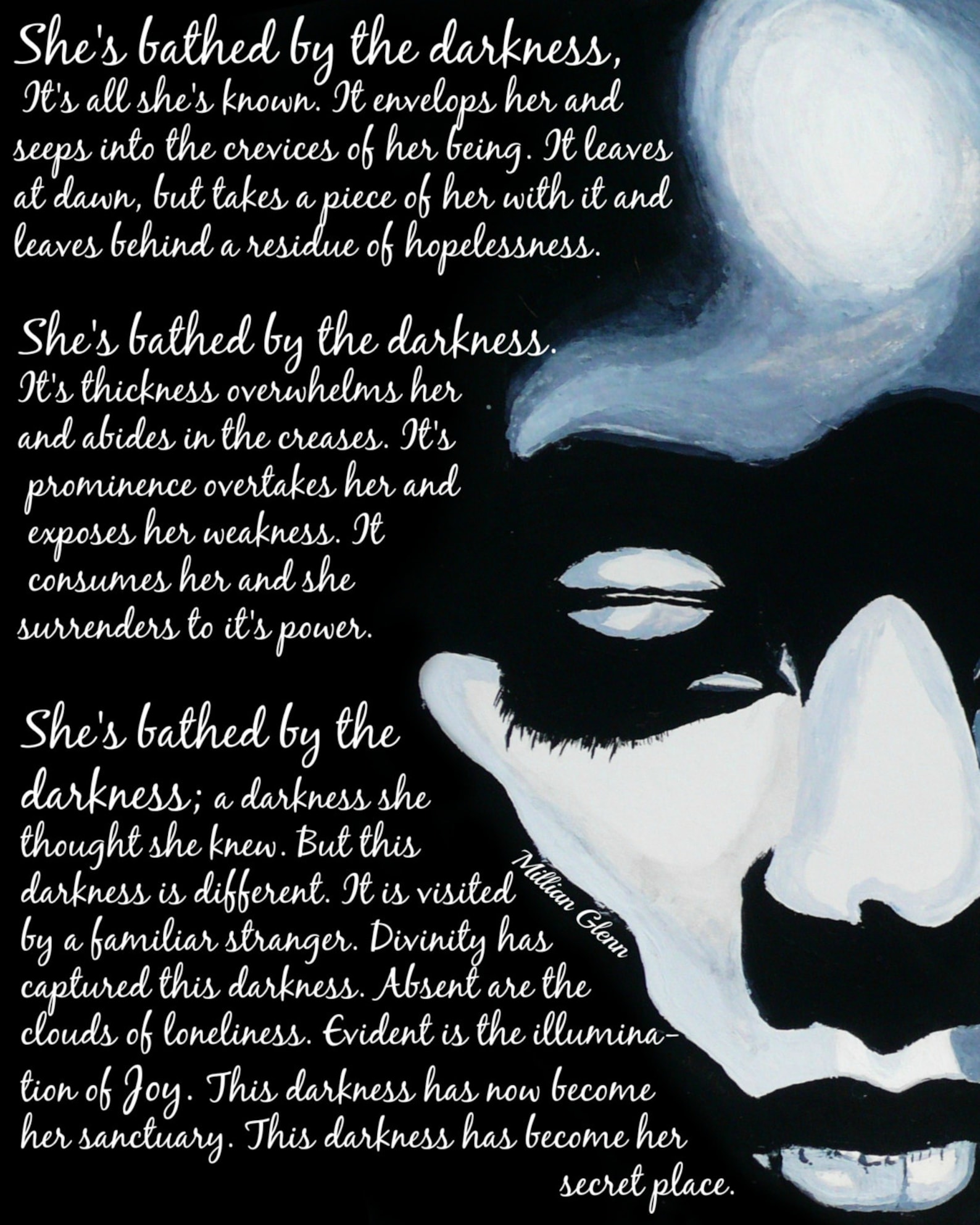 Secret Place Poem Typography, Black and White Wall Decor Art - Etsy