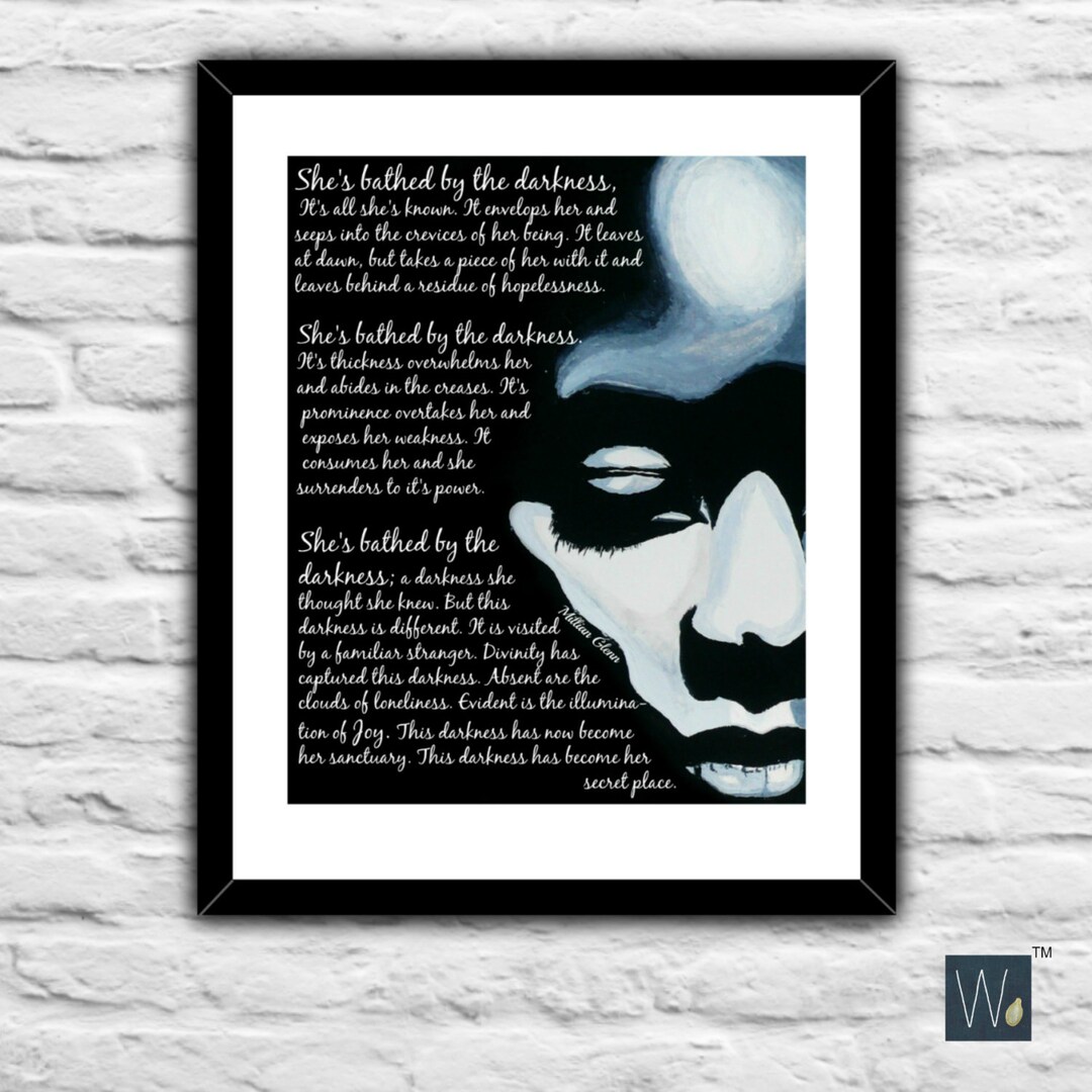 Secret Place Poem Typography, Black and White Wall Decor Art - Etsy