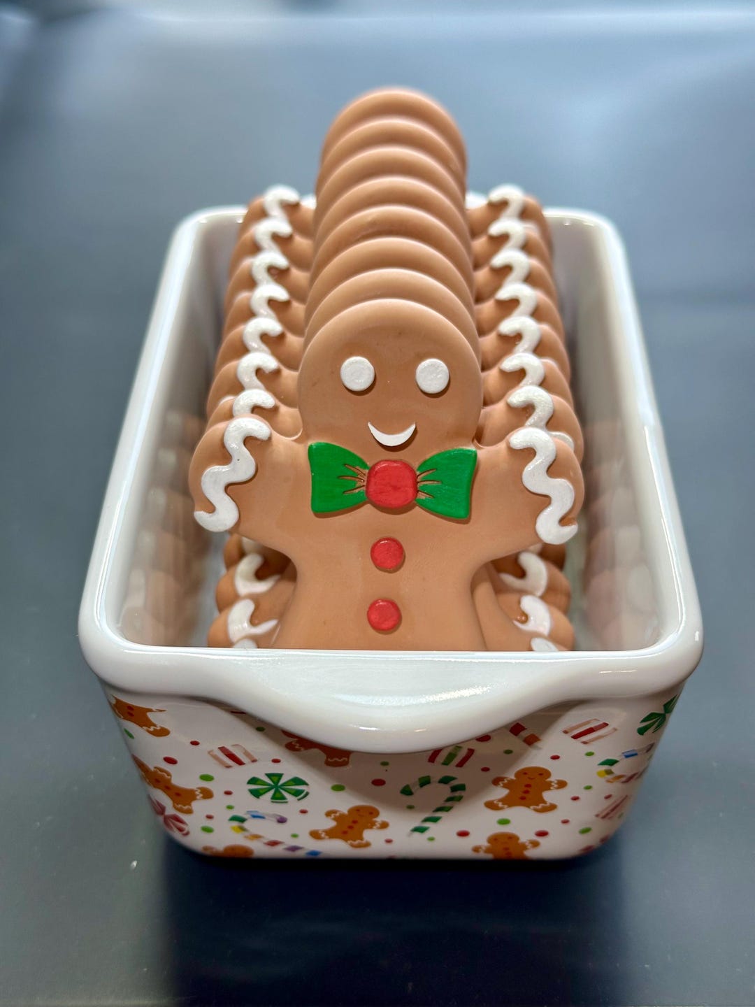 Hand-cast, Hand-painted Gingerbread Men With Ceramic Baking Pan. - Etsy