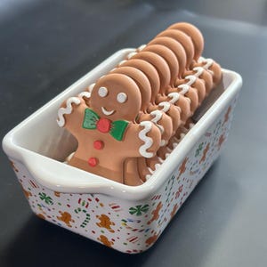 Hand-cast, Hand-painted Gingerbread Men With Ceramic Baking Pan. - Etsy