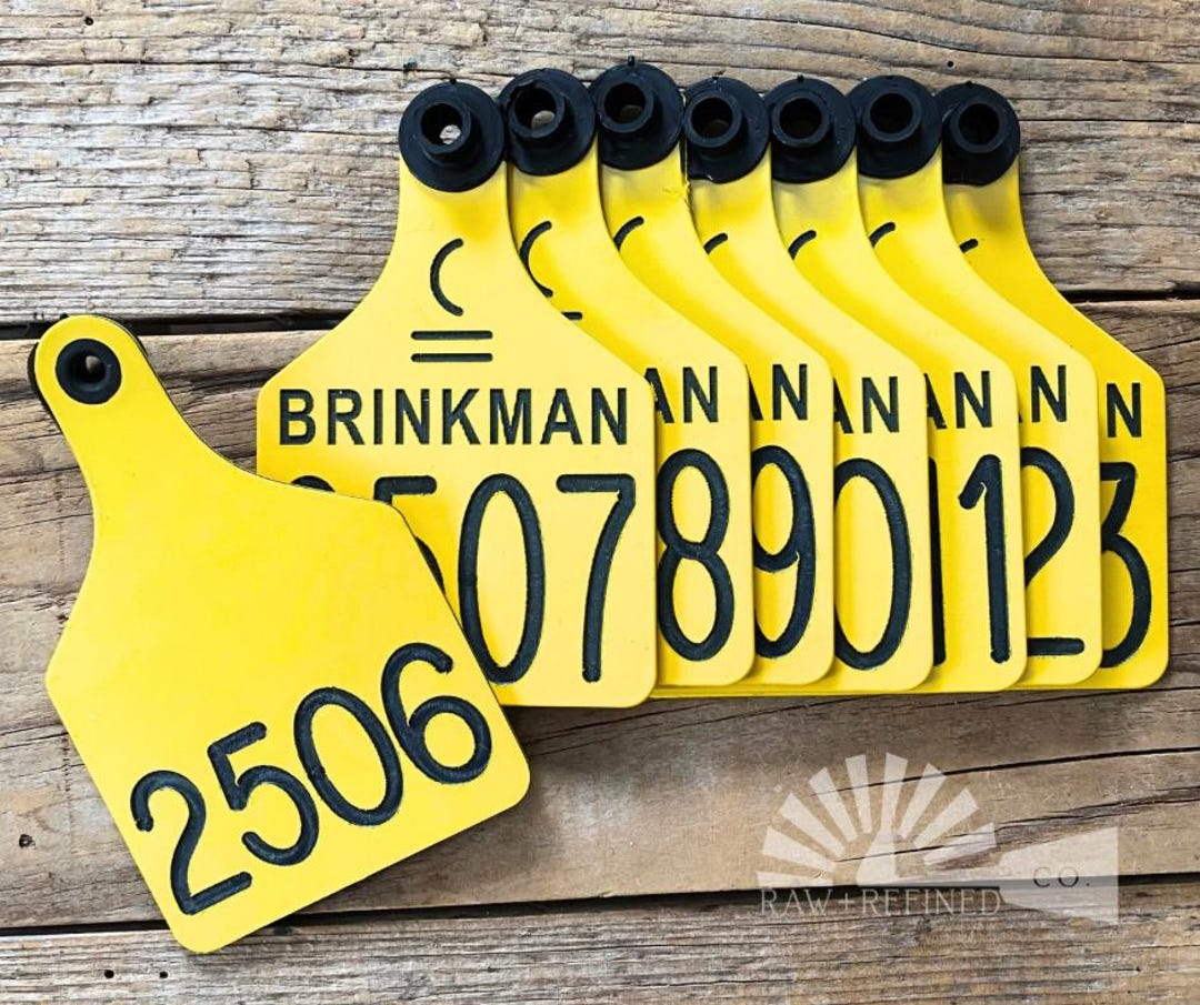 Custom Engraved Ritchey Cow Ear Tags: Herd Management Numbers - Etsy