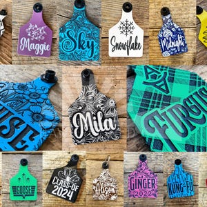 Personalized Laser Engraved Cow Ear Tag: Custom Cattle Tag - Etsy