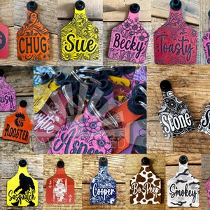 Personalized Laser Engraved Cow Ear Tag: Custom Cattle Tag - Etsy