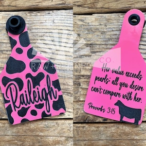 Personalized Laser Engraved Cow Ear Tag: Custom Cattle Tag - Etsy