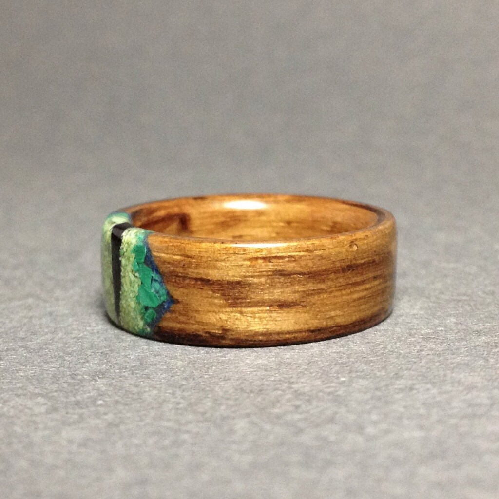 Cat Eye Ring Bentwood Ring Oak Ring Wood Ring Stone Inlay | Etsy