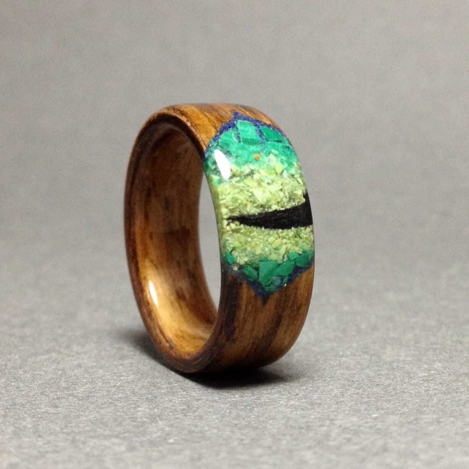 Cat Eye Ring Bentwood Ring Oak Ring Wood Ring Stone Inlay | Etsy