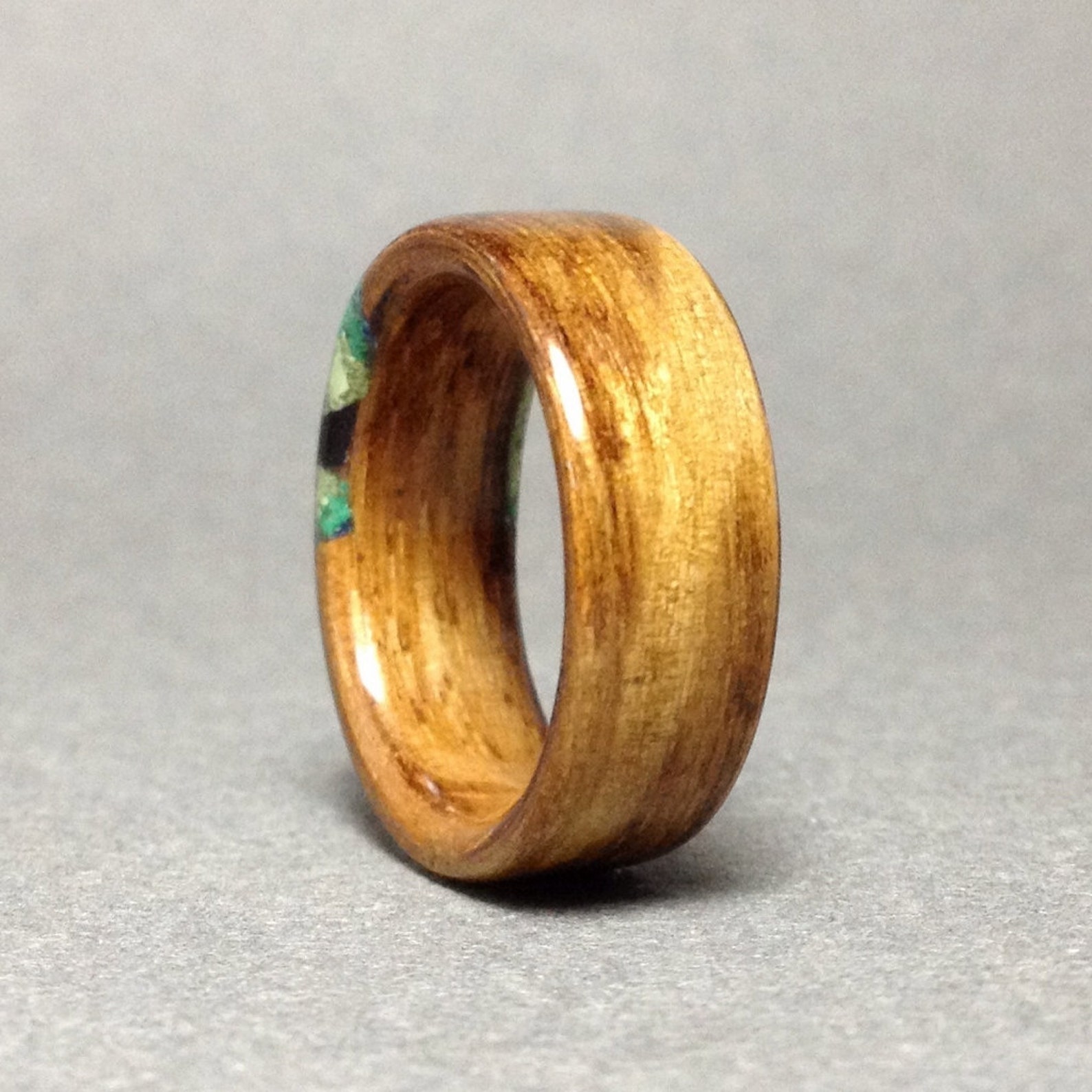 Cat Eye Ring Bentwood Ring Oak Ring Wood Ring Stone Inlay | Etsy