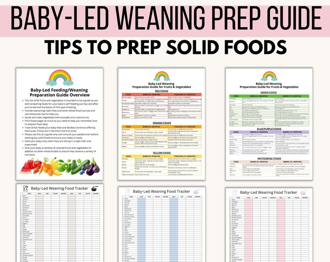 Baby Led Weaning Prep Guide Printable, BLW Guide Checklist, 100 First ...