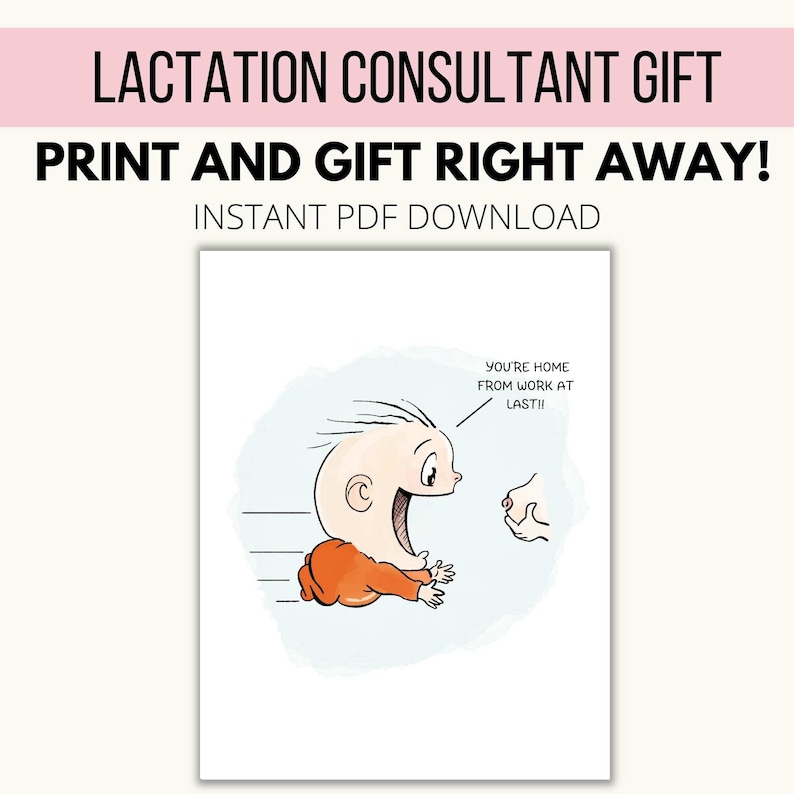 Lactation Art Wall Art of Funny Cartoon Baby Midwife Gift - Etsy