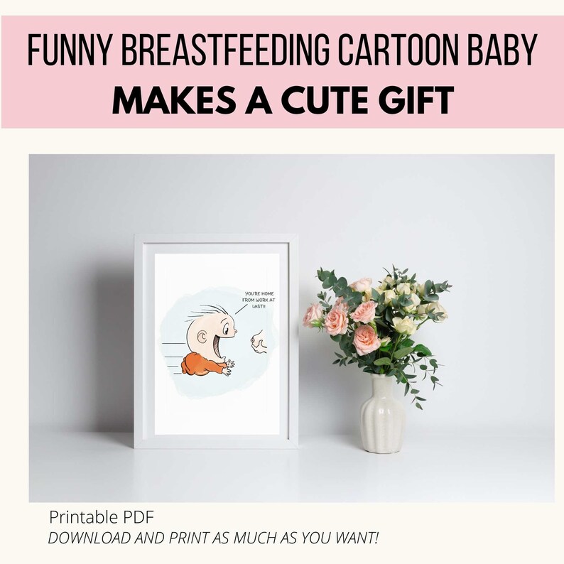 Lactation Art Wall Art of Funny Cartoon Baby Midwife Gift - Etsy