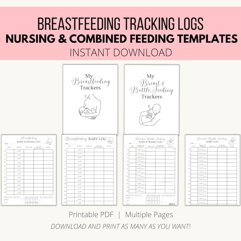 Baby Feeding Log Printable Breastfeeding Log Bottle Feeding - Etsy