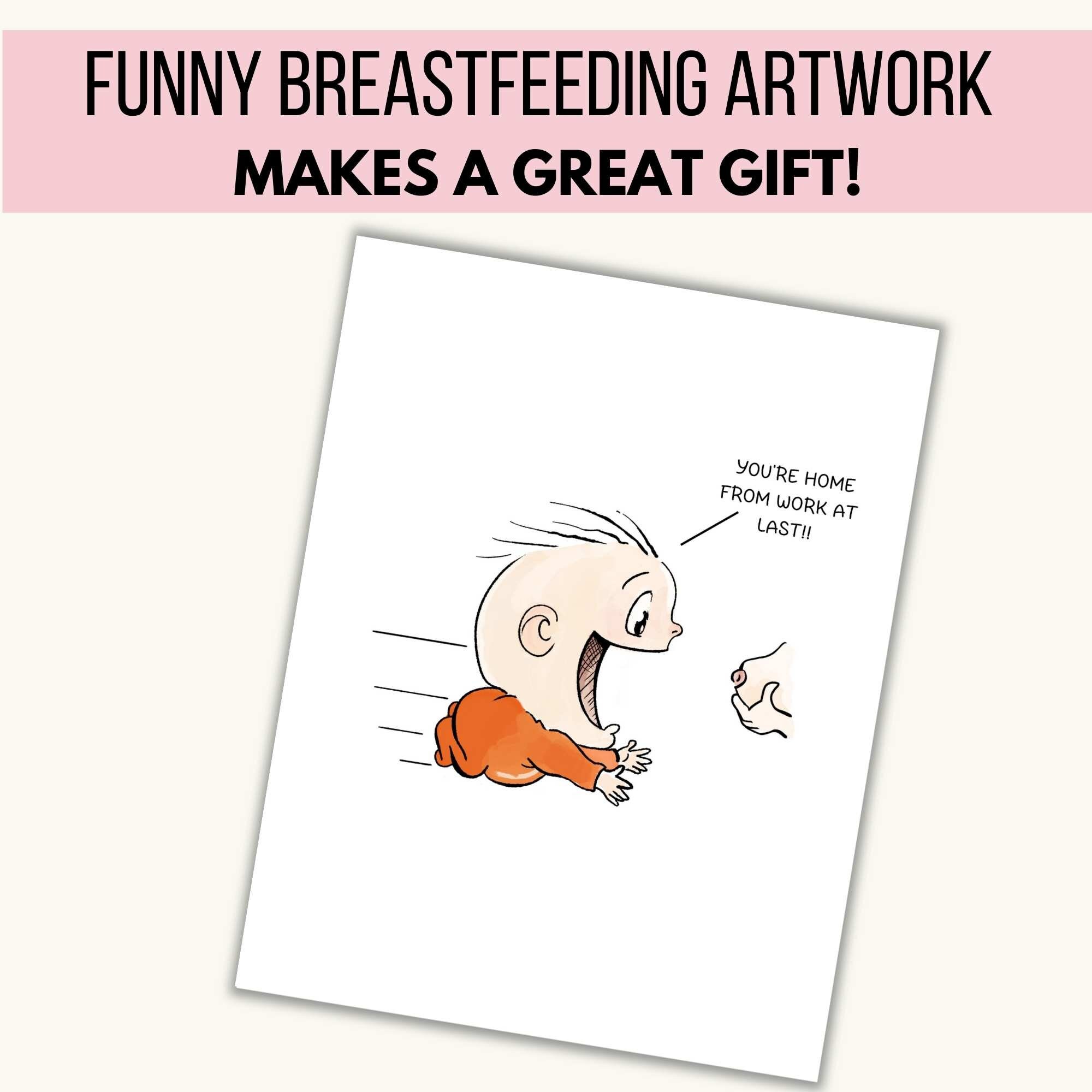 Lactation Art Wall Art of Funny Cartoon Baby Midwife Gift - Etsy