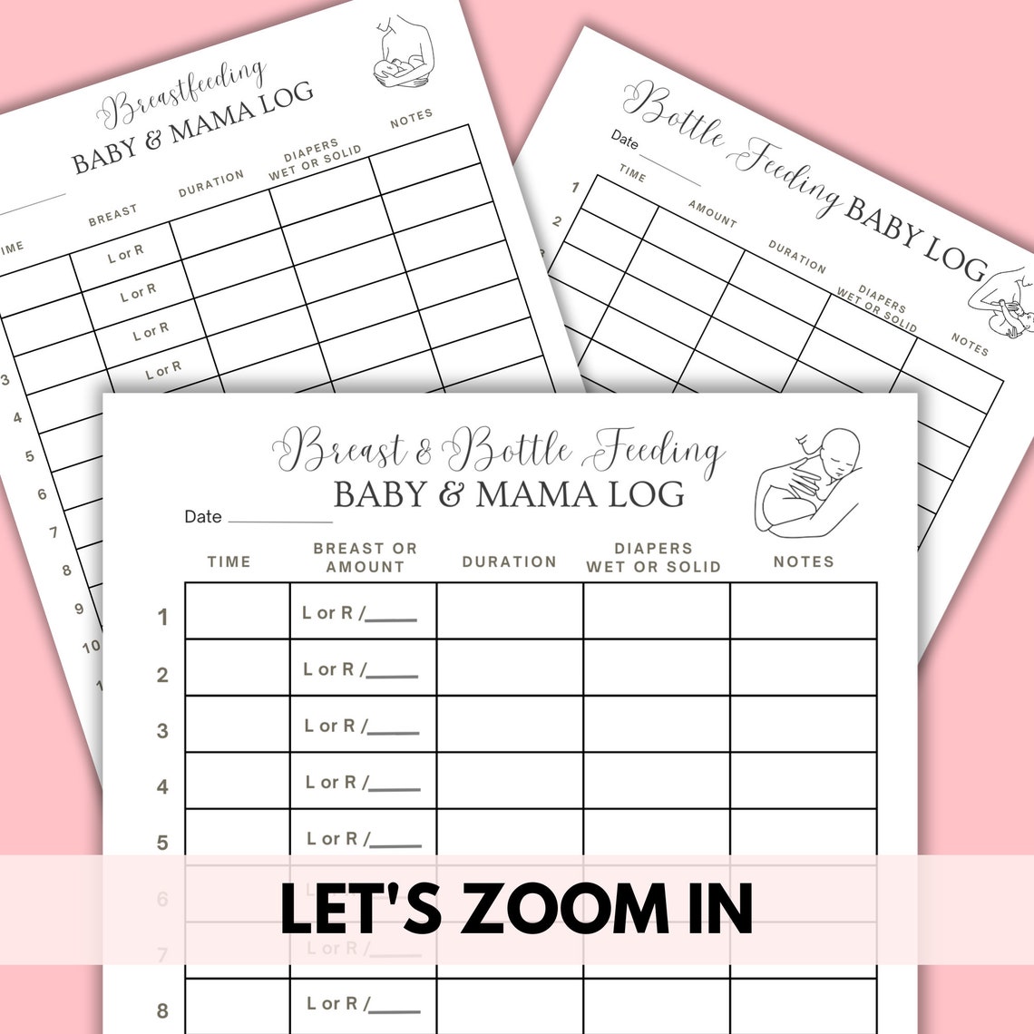 Baby Feeding Log Printable, Breastfeeding Log, Bottle Feeding Log ...