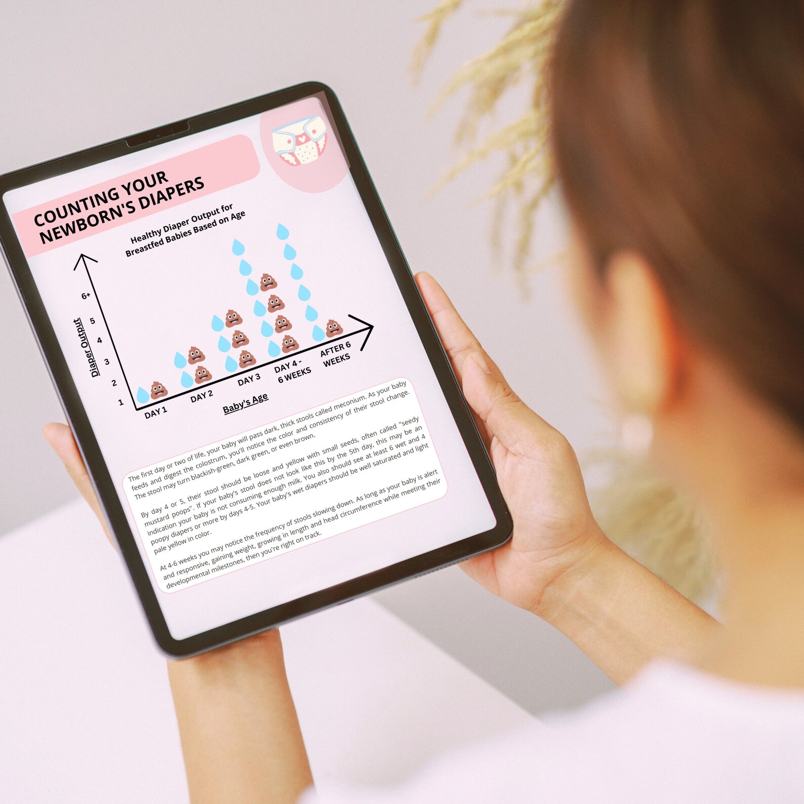 Breastfeeding Education Diaper Output Printable, Breastfeeding PDF ...