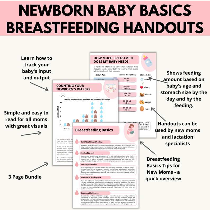 Breastfeeding Education Flyers, Postpartum Handouts, Digital Download ...