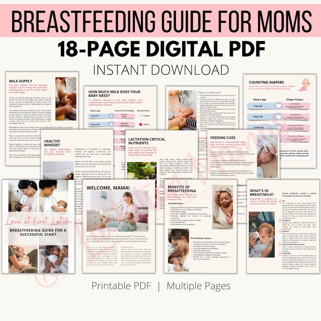 Breastfeeding Guide, Postpartum Breastfeeding Brochure, Baby Feeding, New Moms, Lactation ...