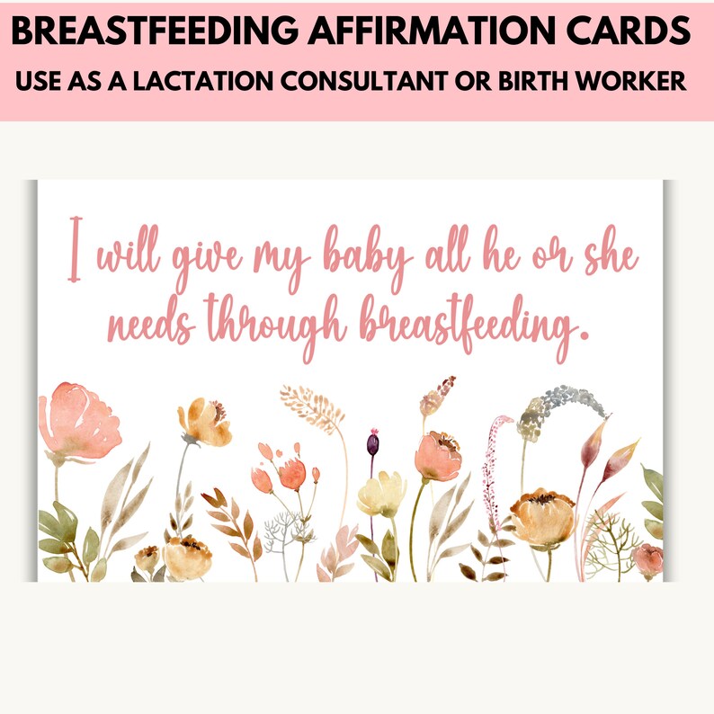 Breastfeeding Affirmation Cards Printable With 25 Affirmation Cards ...