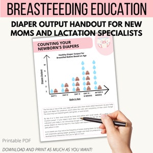 Breastfeeding Education Diaper Output Printable, Breastfeeding PDF ...