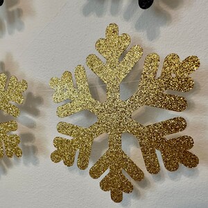 Gold Glitter Snowflake Banner Winter Snowflake Banner Winter Birthday ...