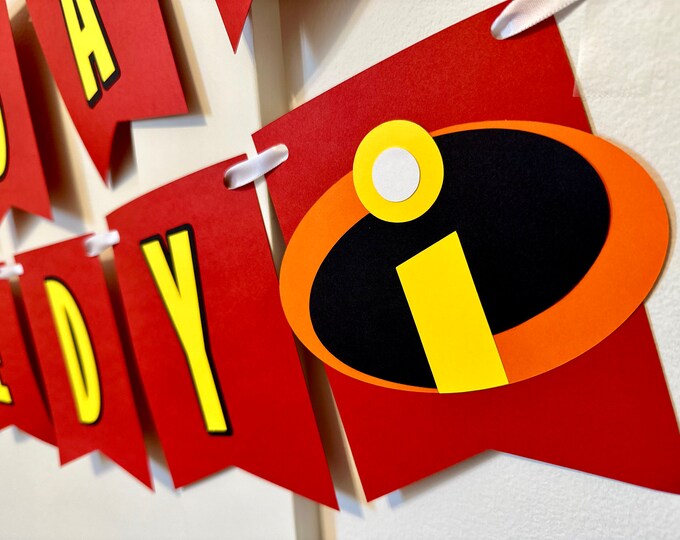 The Incredibles Banner Happy Birthday Banner Custom Decoration Birthday ...