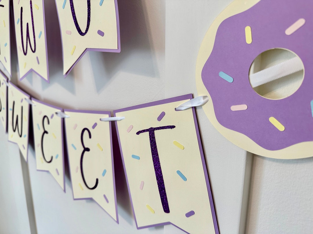 Two Sweet Banner Happy Birthday Banner Sweet One Custom Decoration ...